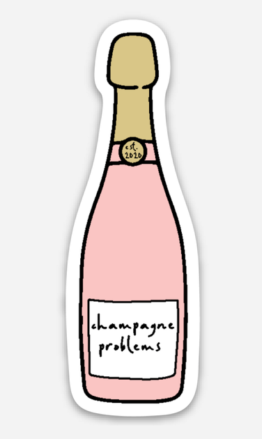 Champagne Problems Sticker – Party Hat Celebrations